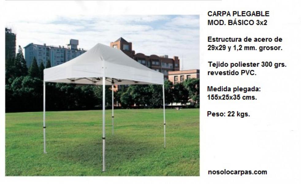Carpas plegables Modelo Básico de acero profesionales - Nosolocarpas